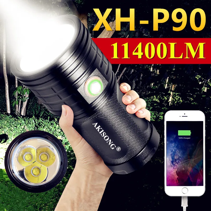 CREE-XHP50-P70-P90-High-Power-Outdoor-Hunting-LED-Powerful-Flashlight ...