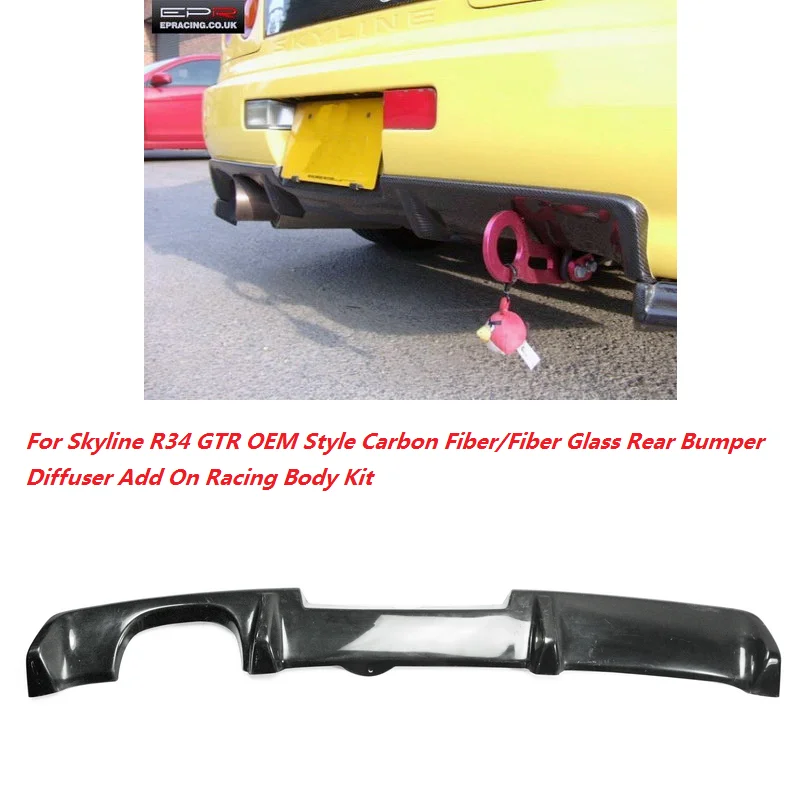 For Skyline R34 Gtr Oem Style Carbon Fiber/fiber Glass Rear Bumper ...