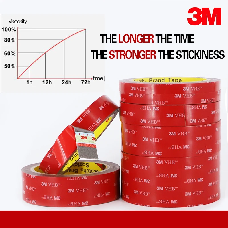 RUBAN ADHESIF ELECTRICITE,Grey-40mm-3M-0.8mm--Bande adhésive acrylique Double face VHB, 3M ...