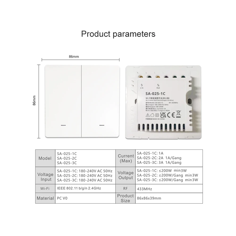 Woolley Smart Touch Switch WiFi Push Button Light Switch No Neutral ...