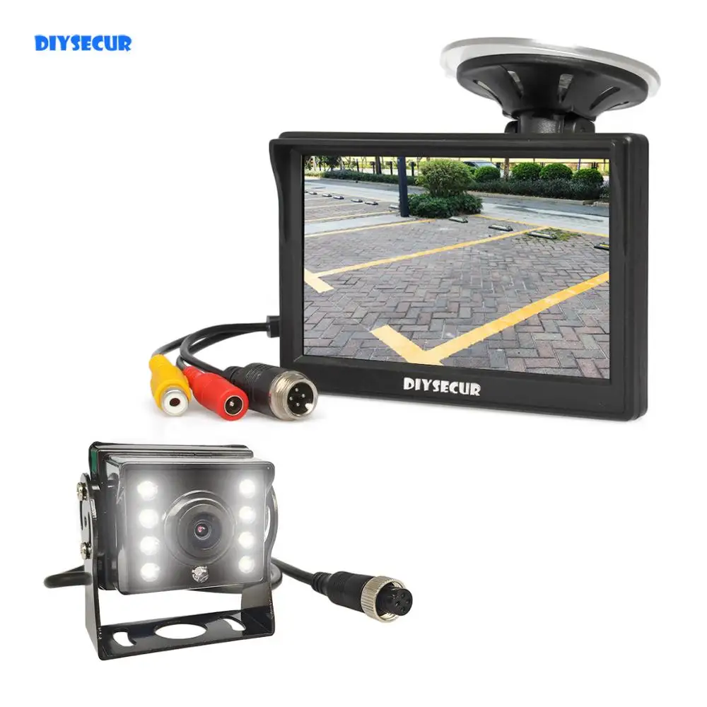 Diysecur 5" Reverse Car Monitor Waterproof Led Color Night Vision ...