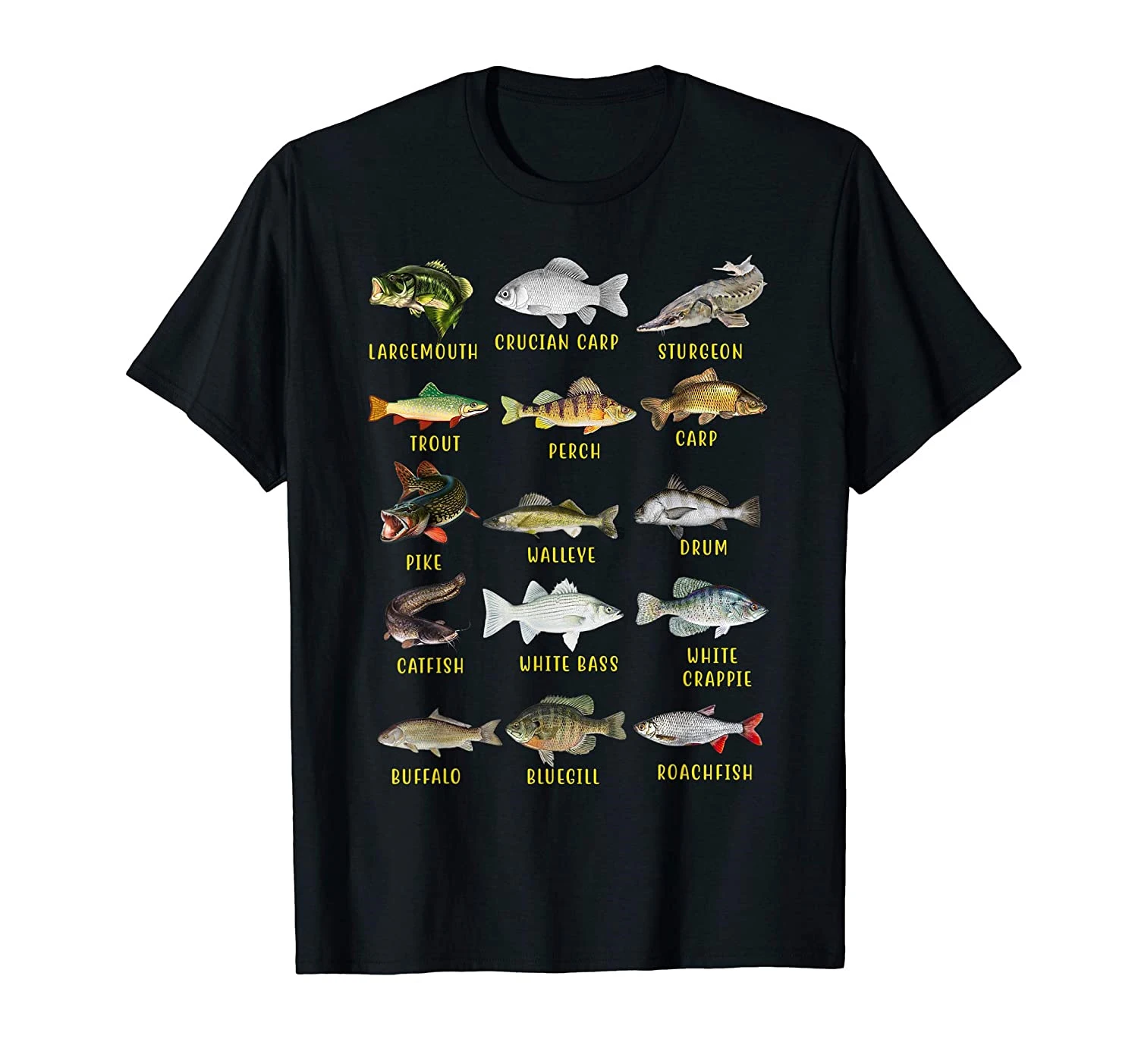 Types-Of-Freshwater-Fish-Species-Fishing-TShirt-Fishermen-T-Shirt-Men ...