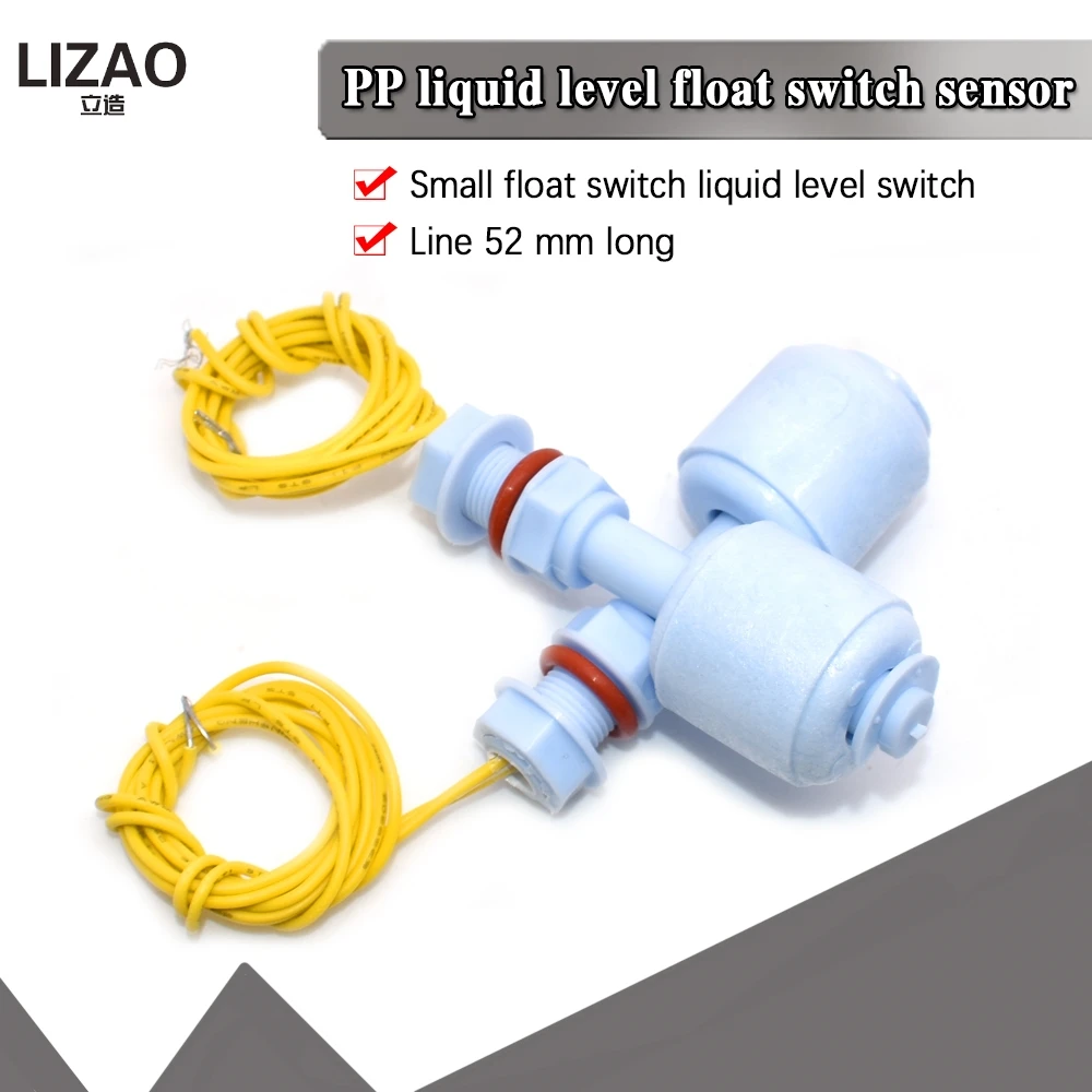 52mm PP Liquid Water Level Sensor Horizontal Float Switch Down
