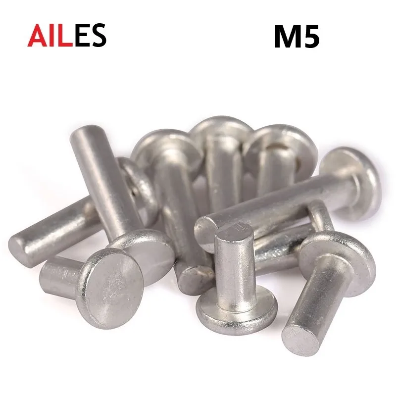 M5 Aluminium Solid Rivets Knock Down Flat Head Rivet Gb109 6mm 8mm 10mm ...