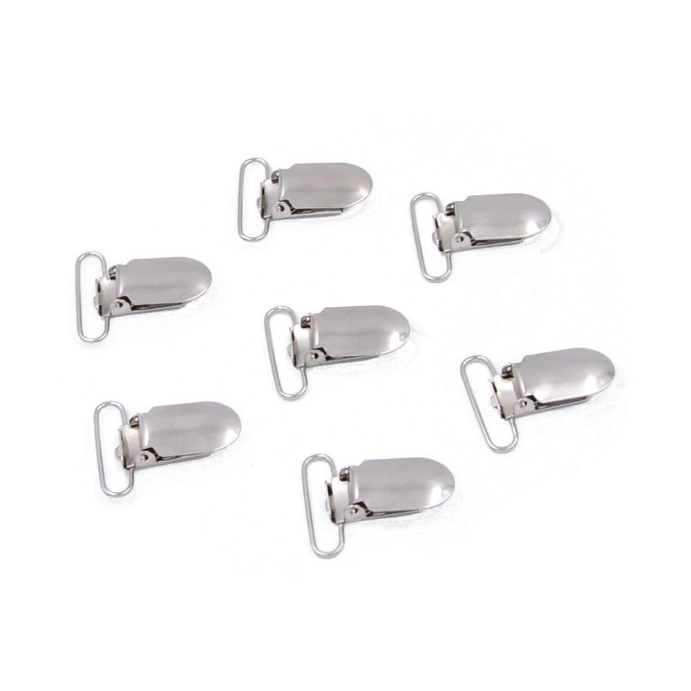 5pcs/lot Suspender Clips Rectangle Inserts Silver Tone Metal DIY Brace ...