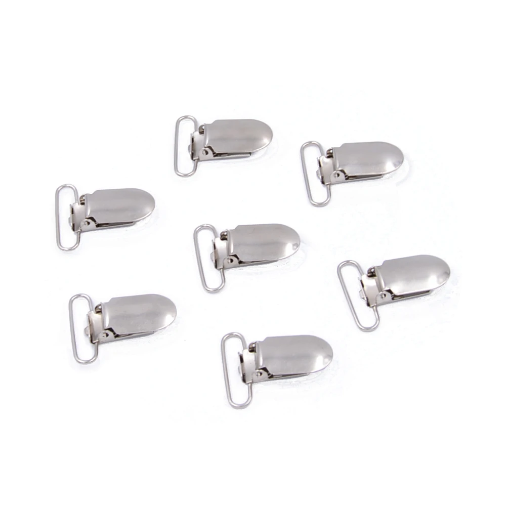 5pcs/lot Suspender Clips Rectangle Inserts Silver Tone Metal DIY Brace ...