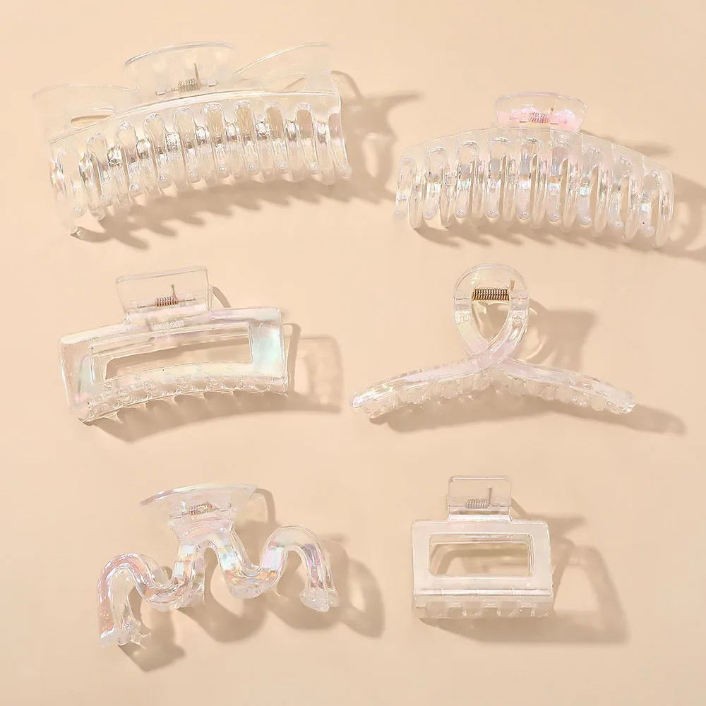 큰 머리핀 게 머리 발톱 목욕 머리 발톱 포니 테일 클립 큰 머리 클램프 발톱 클립 패션 클립 여성 기하학적 패션여성 헤어