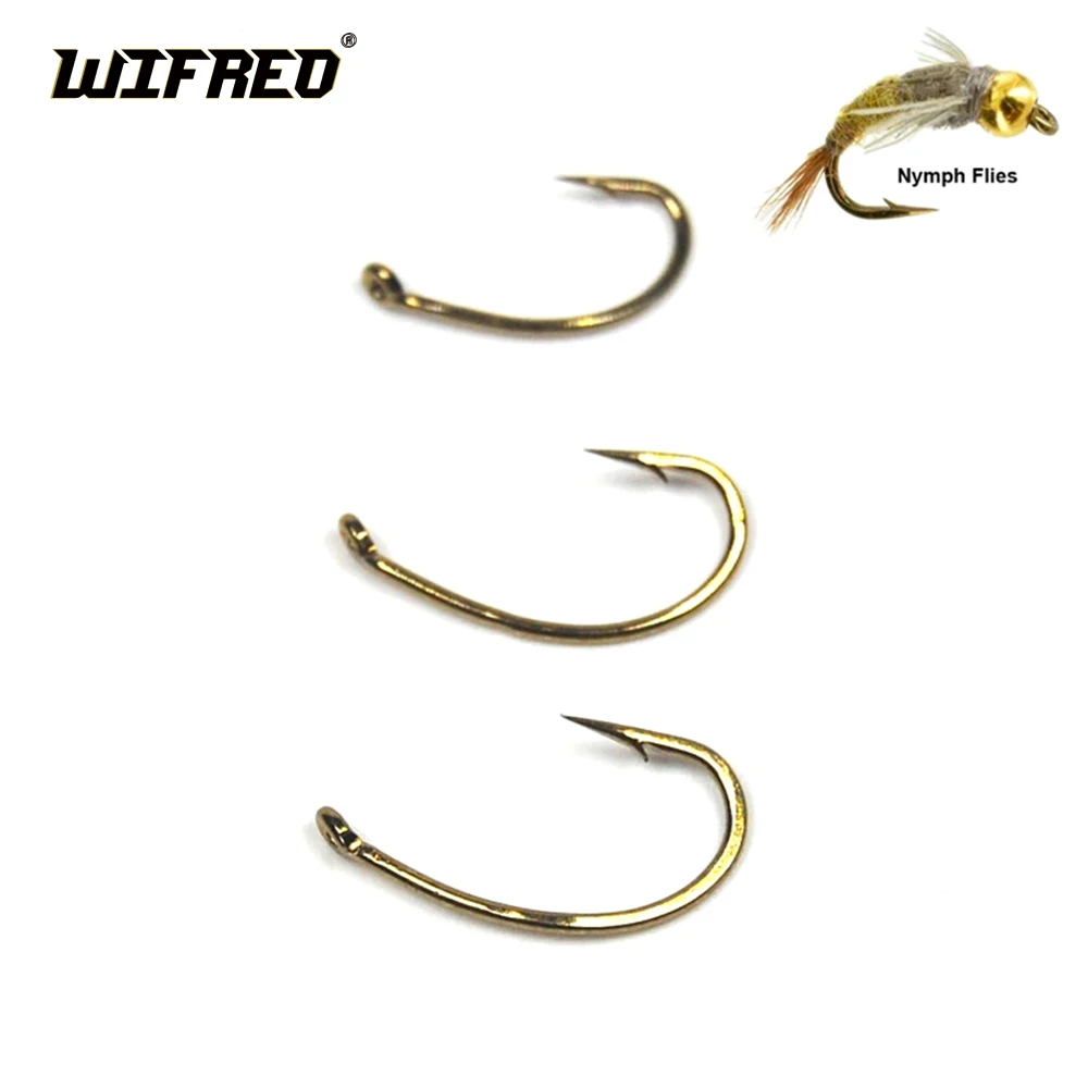 Wifreo 500pcs Fly Hook Nymph Bug Shrimp Pupae Larvae Caddis Fly Tying Fish Hooks #10 #12 #14 ...
