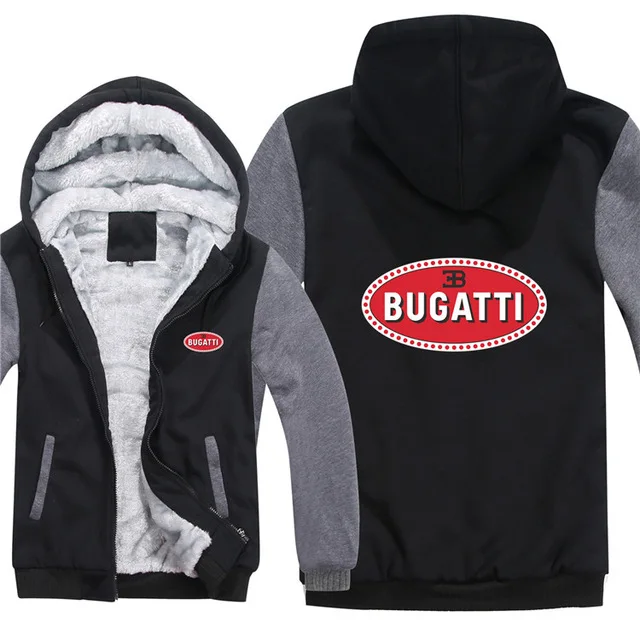 Bugatti Hoodies Jacket Winter Thicken Men women Unisex Casual Wool ...