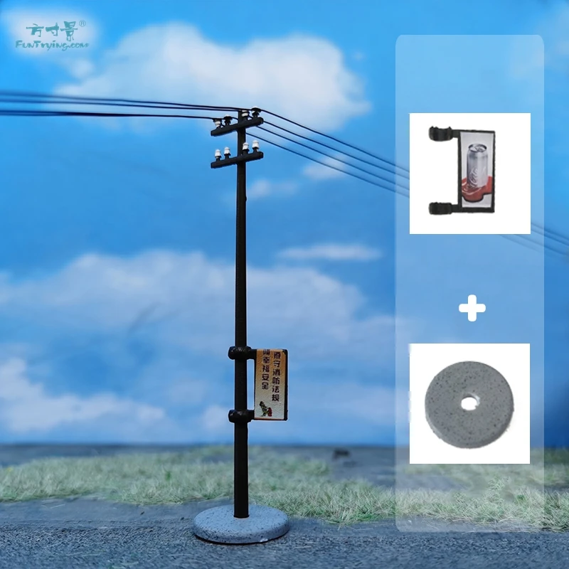 1:87/1:160 Power Line Pole Miniature Model Oo/ho/n Scale Utility Pole ...