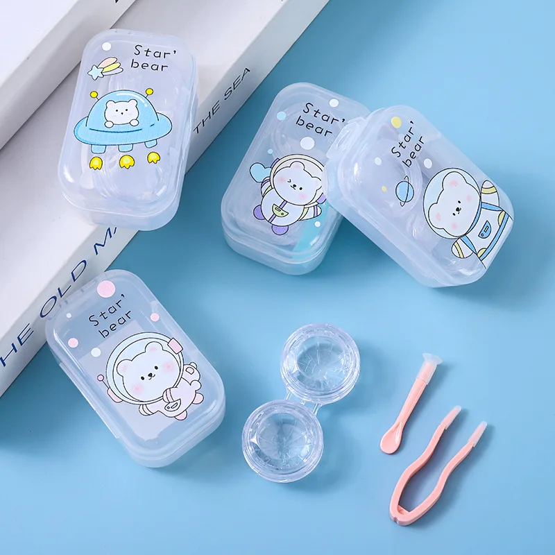 1pc 11 Styles Cartoon Cute Contact Lens Case Travel Portable Cosmetic ...