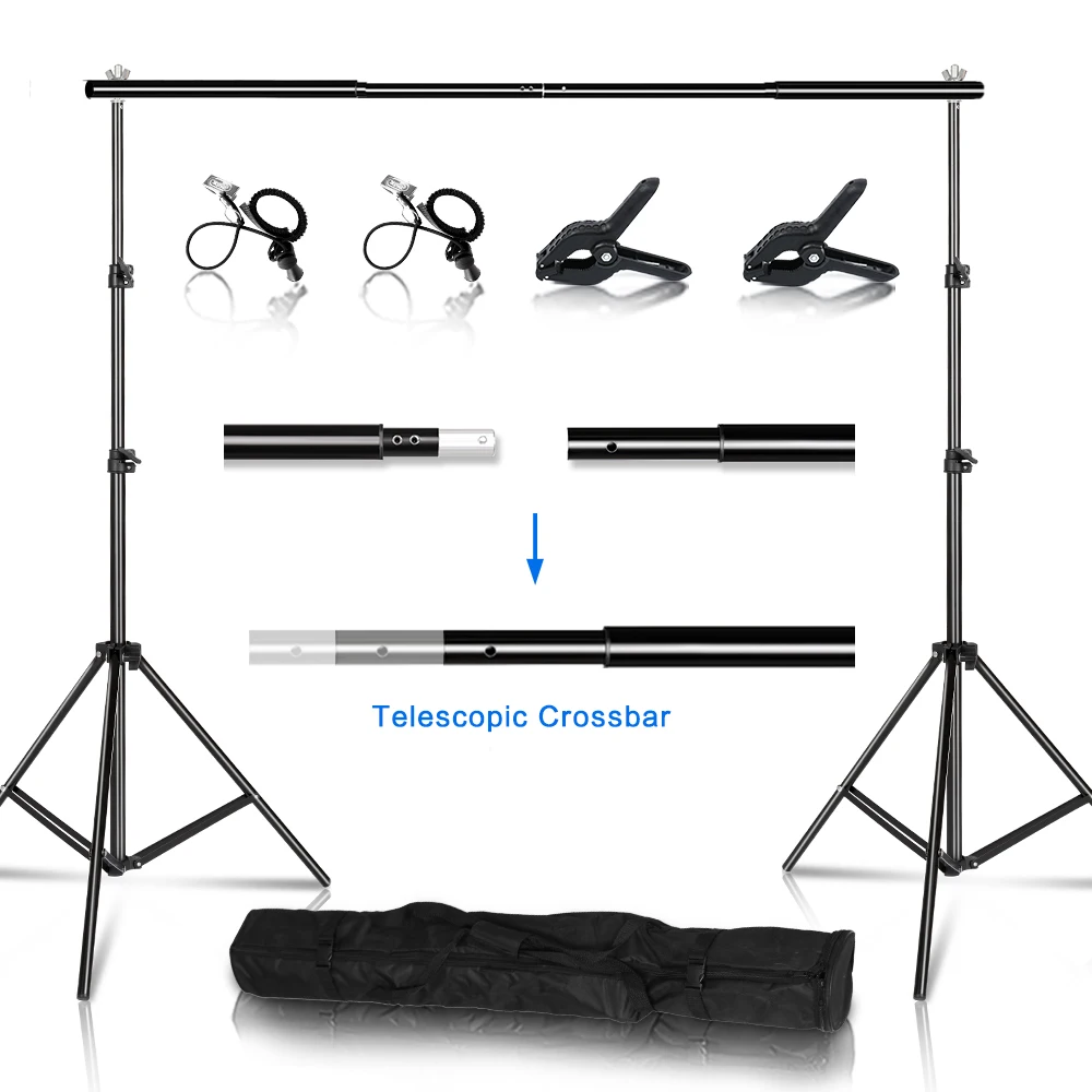 Telescopic-Crossbar-Upgrade-Background-Stand-Photography-Support-System ...