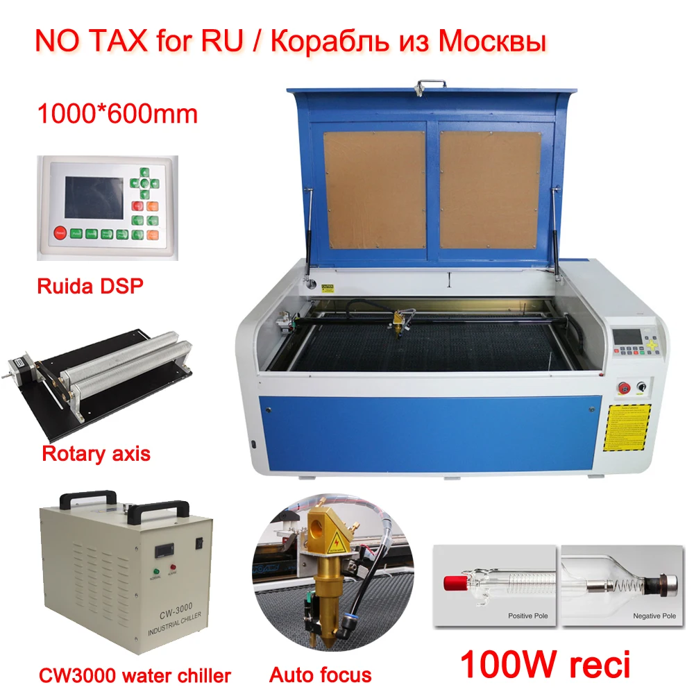 RECI 100 Вт Co2 USB DSP лазерный резак/гравер машина рабочий размер ...