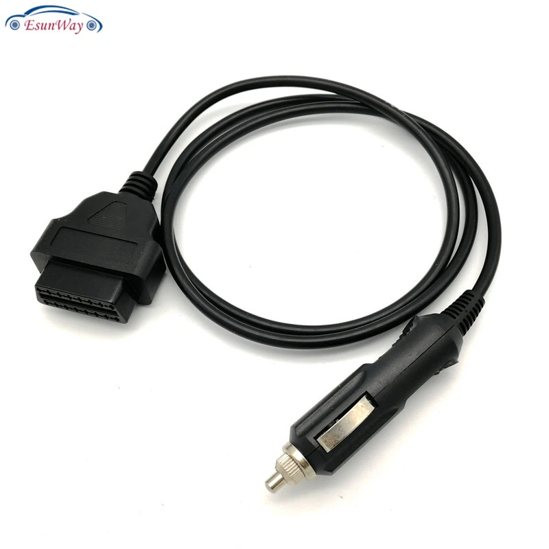 Obdii Obd2 Power Supply Cable 16pin Female To Car Cigarette Lighter 12v ...
