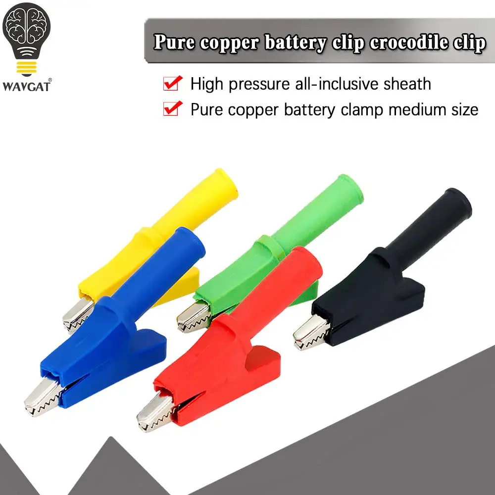 2pcs Clip Pure Copper Battery Clip Crocodile Clip Cable Clip Medium 4mm ...