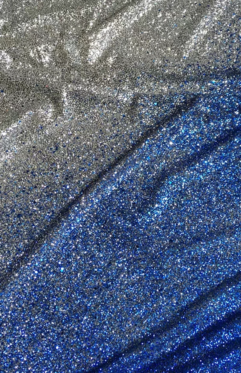 Blue And Silver Fabric