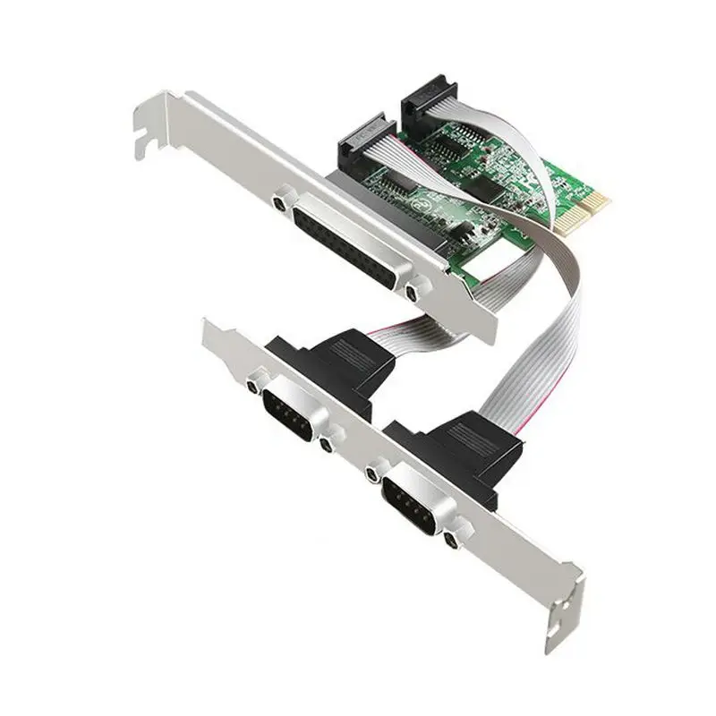 PCI express 2 Serial and 1 parallel port riser Card RS232 Printer port ...
