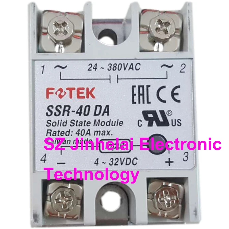 100% New And Original Ssr-40da Fotek Solid State Relay 4-32vdc 24-380vac 40a - Relays - AliExpress