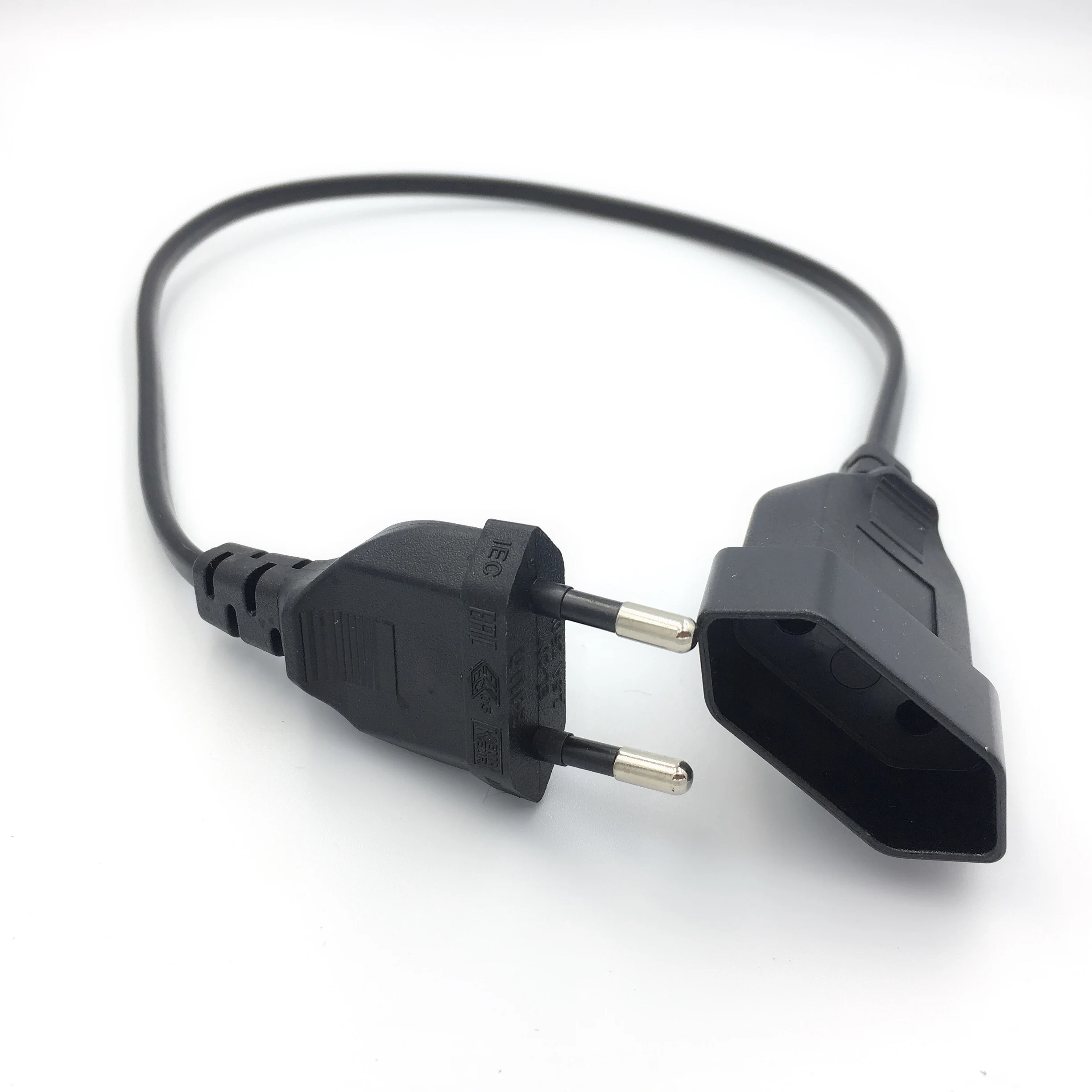 European-EU-2-Prong-Male-to-Female-Power-Extension-Cord-Cable-for-PC ...