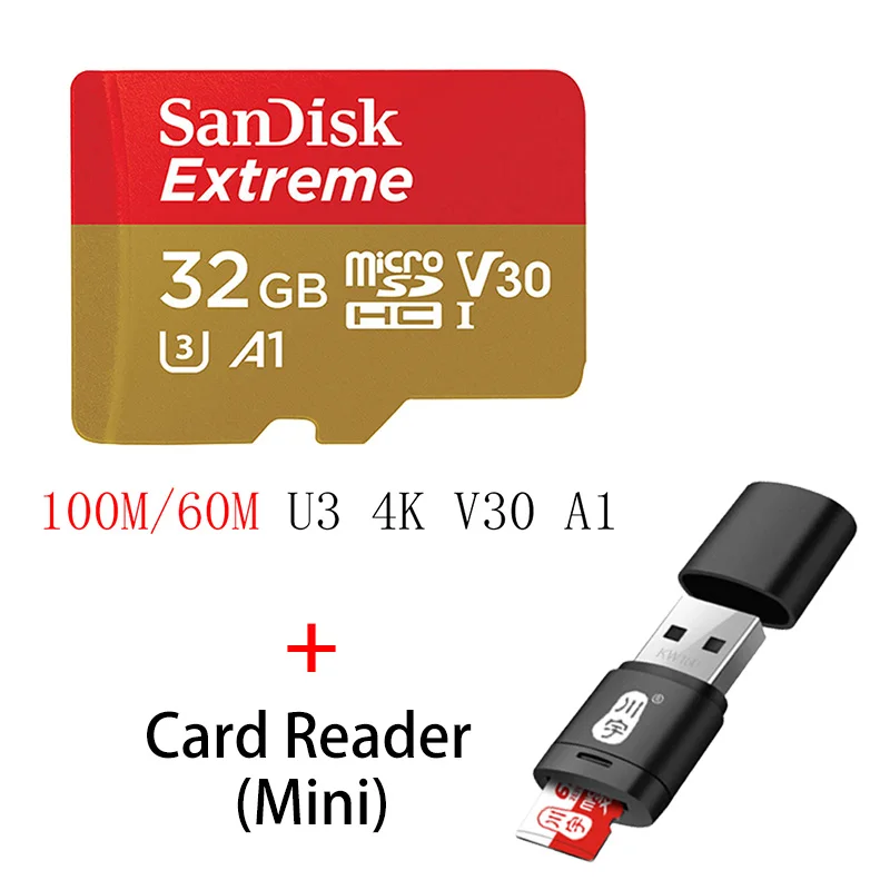 Карта памяти SanDisk Extreme 32 64 128 ГБ U3 V30 Micro SD 128 ГБ 32 ГБ ...