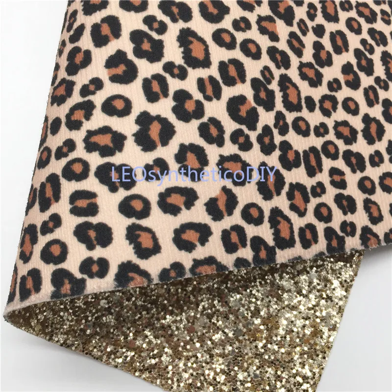 Leopard Print Faux Leather Fabric | Glitter Leather Fabric Print ...