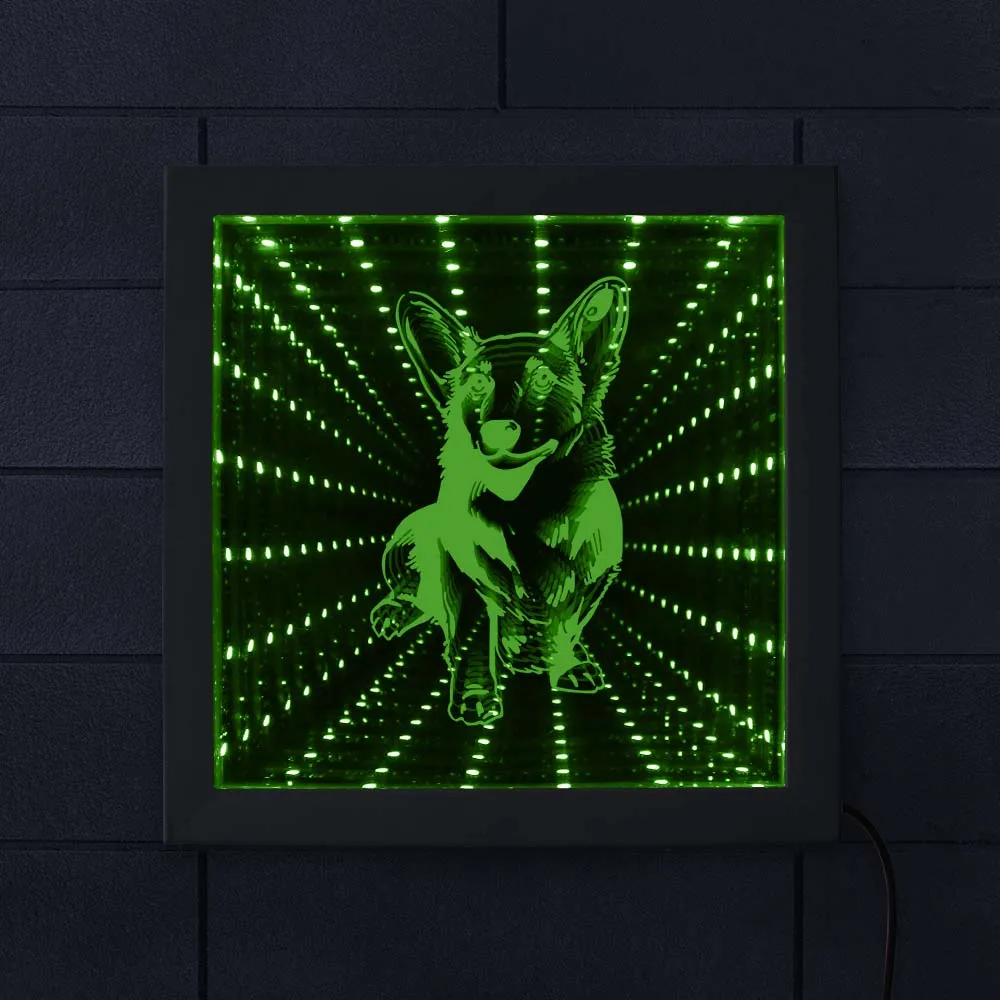 Cardigan Welsh Corgi Dog Infinity Mirror Modern Wall Decor Animal Pet ...