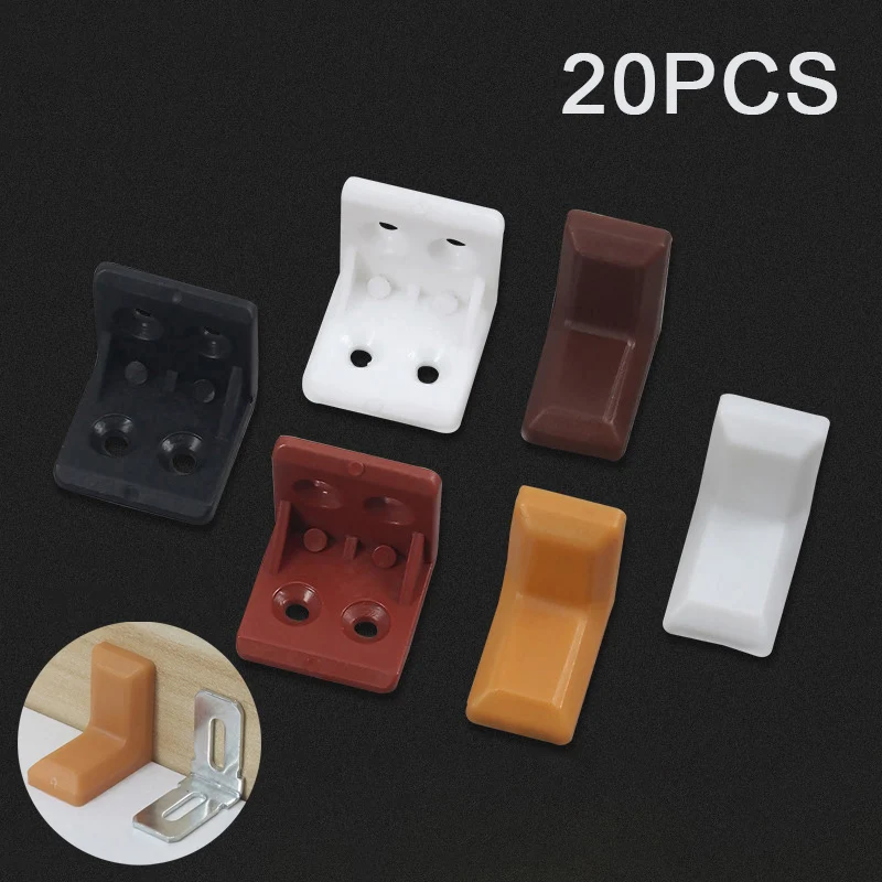 20pcs/lot Wonzeal Plastic Thickened Corner Brackets Furniture 90 degree ...