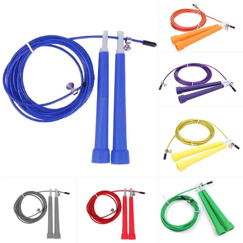 Steel Skipping Rope Speed Jump Gym Boxing Exercise Crossfit Adjustable ...