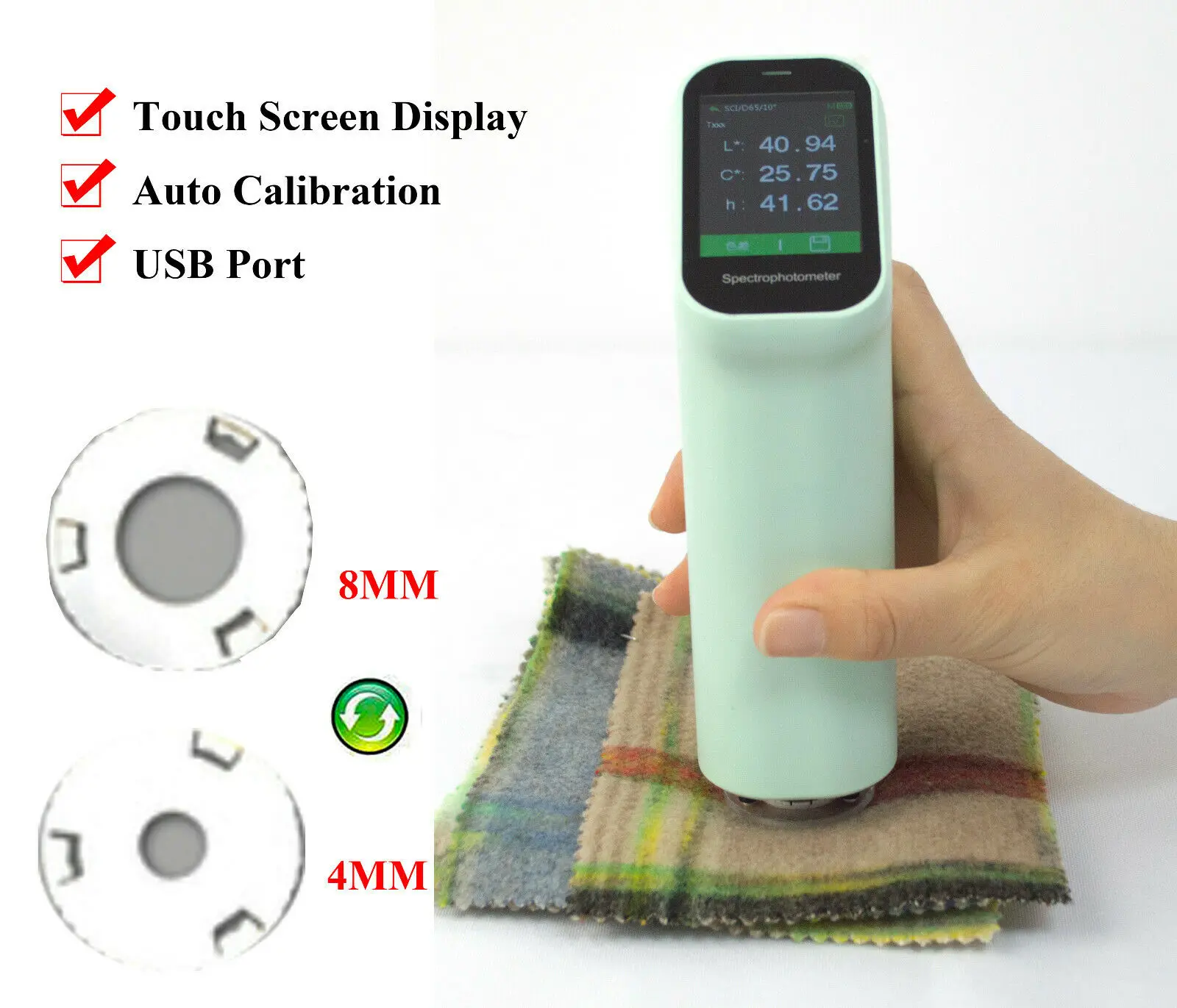 Color Meter Spectral Colorimeter Spectrophotometer With 8mm 4mm Caliber ...