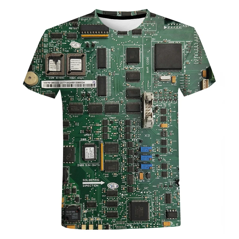 Electronic-Chip-3D-Printed-T-shirt-2022-New-Fashion-Cool-Circuit-Board ...