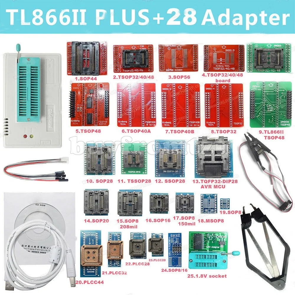 Maxgeek TL866II PLUS Programmer USB BIOS Programmer Support For NAND Flash AVR MCU GAL PIC SPI ...
