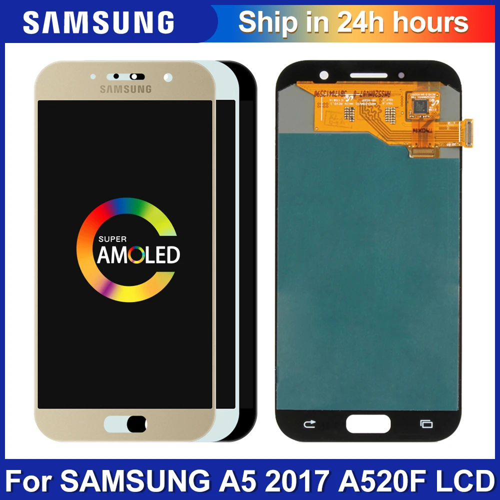 Original 5.0" Super Amoled Lcd For Samsung Galaxy A5 2017 Display Touch Screen Digitizer A520 ...