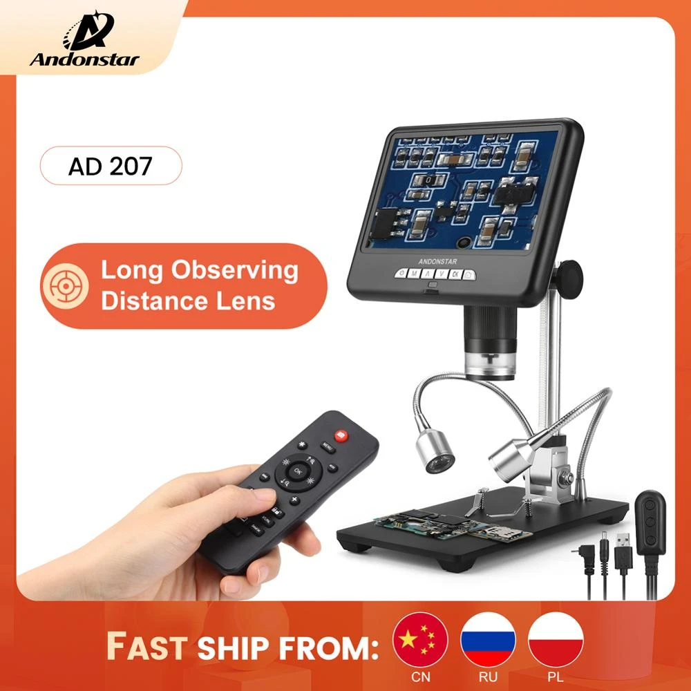 Andonstar Digital Microscope Ad207 Long Distance Len Soldering Tool For ...