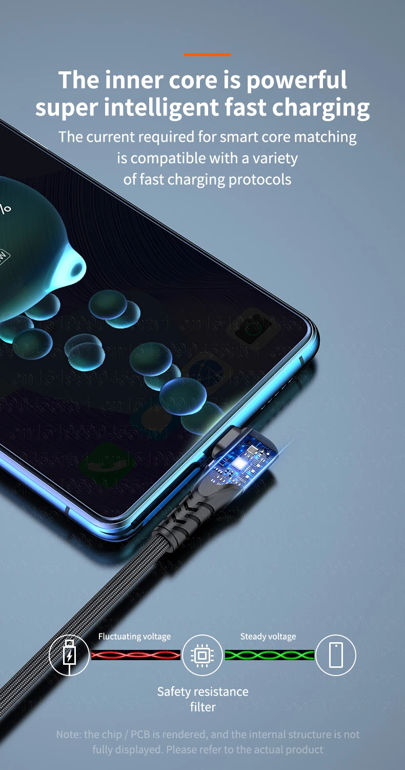 CABLE TELEPHONE,Black-3M--câble USB type c 6A 66W pour recharge rapide et données, cordon de ...