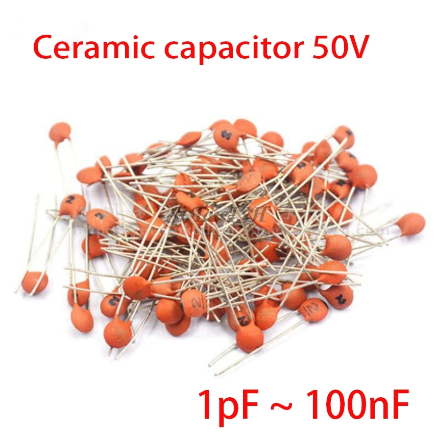 100pcs-Ceramic-capacitor-50V-1pF-100nF-0-1uF-104-4-7PF-10PF-22PF-33PF ...