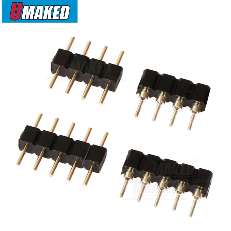 4-Pin-5Pin-Needle-RGB-RGBW-Connector-Adapter-Male-Double-Insert-For-RGB ...