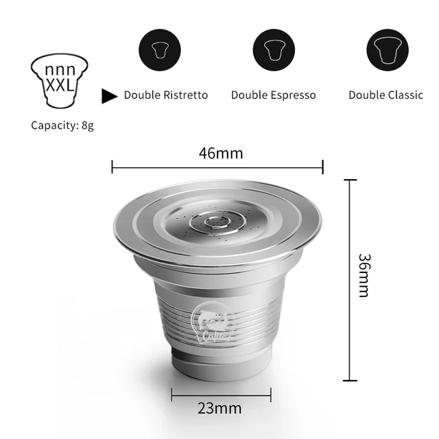 Refillable Stainless Steel XXL Double & Single Coffee Capsule Pod For L ...