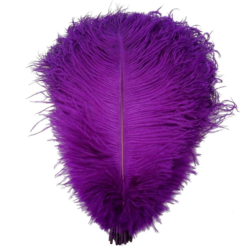 10Pcs Hard Rod Natural Purple Ostrich Feathers for Crafts 15 75CM ...