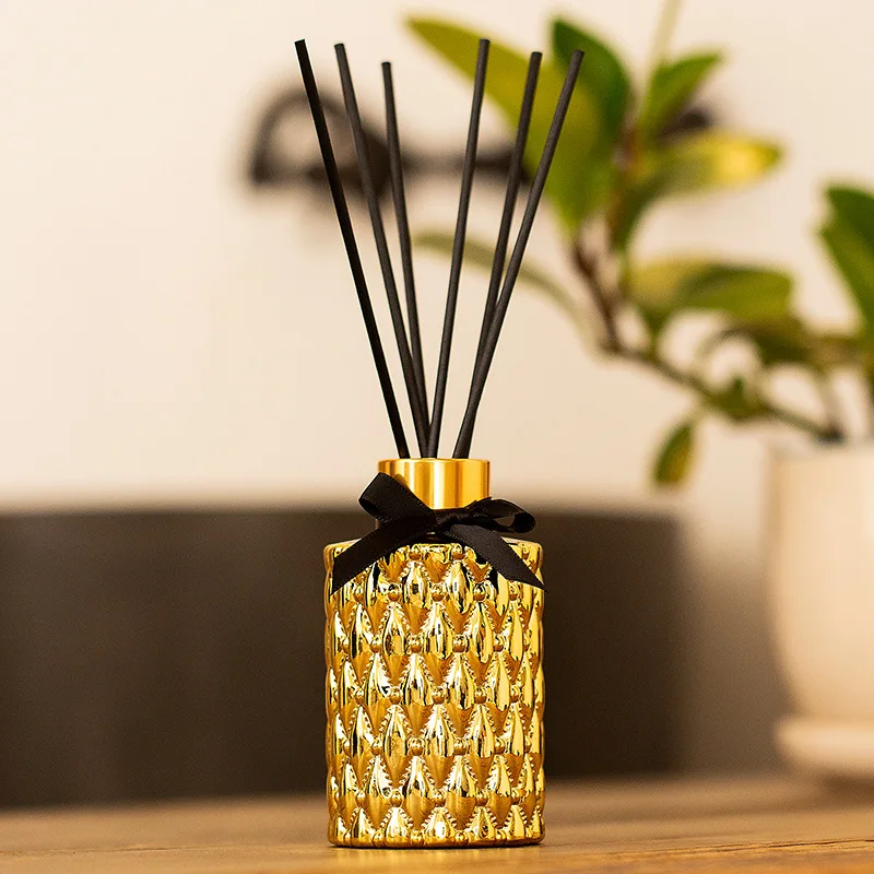 100ml Premium Golden Aromatherapy Bottle Rattan Reed Diffuser Set for ...