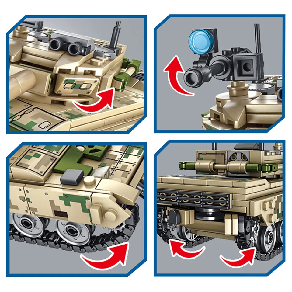 SEMBO Military WW2 Soldiers VT-4 Main Battle Tank Building Blocks Model ...