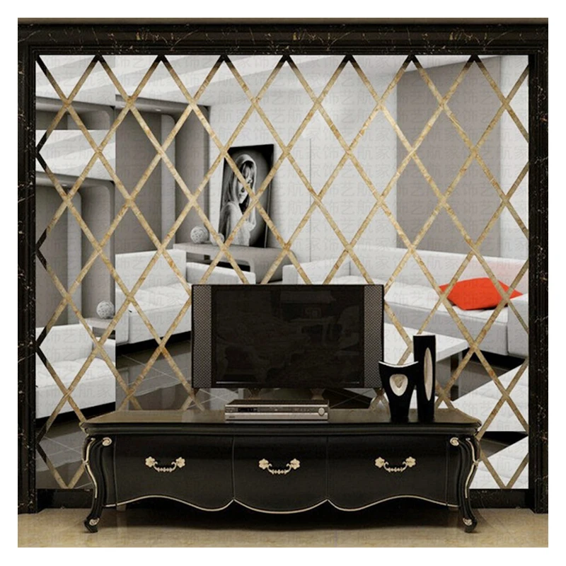 Diamonds-Triangles-Shape-17-32-58Pcs-DIY-3D-Mirror-Wall-Decals-Acrylic ...