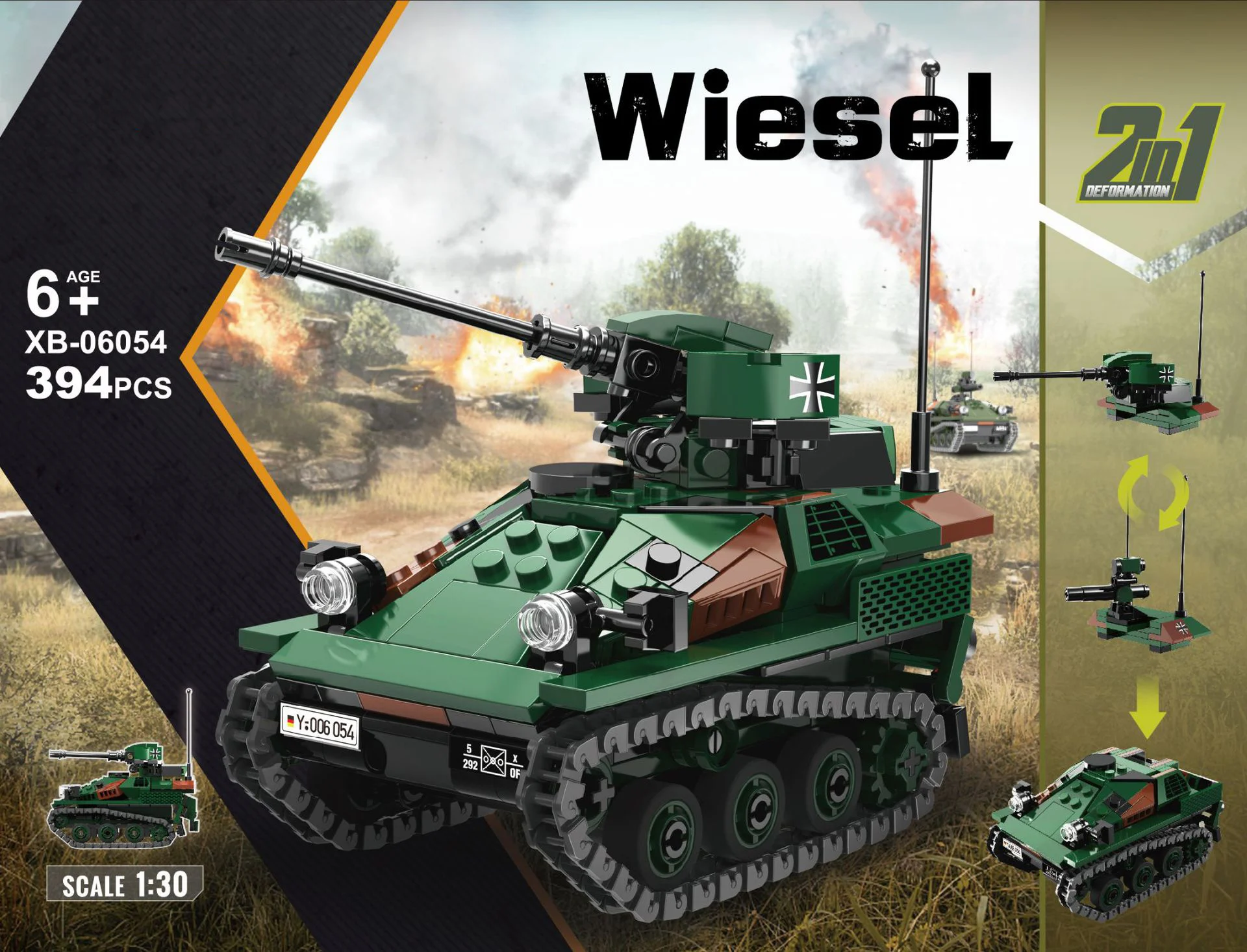 독일 군사 1:30 스케일 Batisbricks Wiesel 추적 Airportable 정찰 차량 빌딩 블록 Ww2 육군 부대 ...