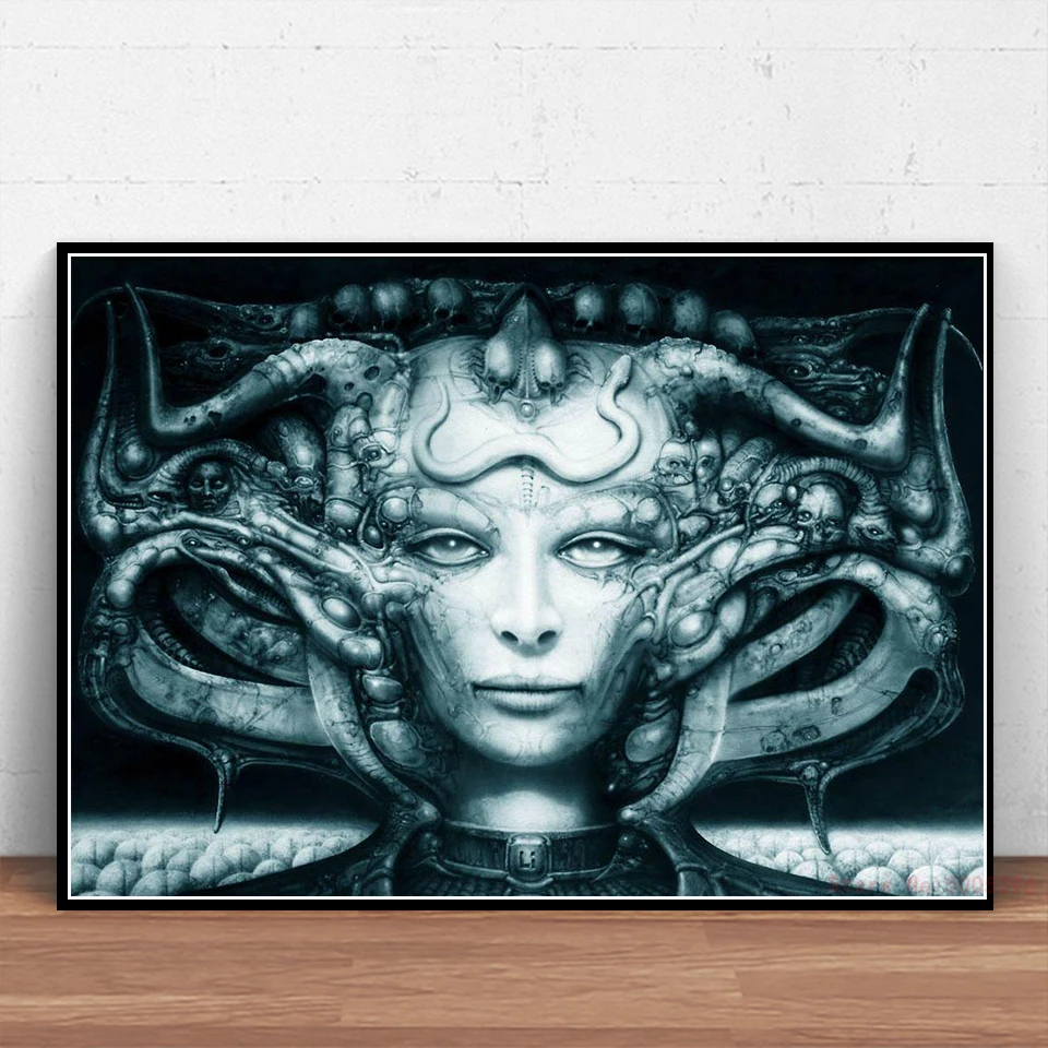 Tableau - Toile,Affiches et imprimés d'horreur Hr Giger Li II,peinture ...