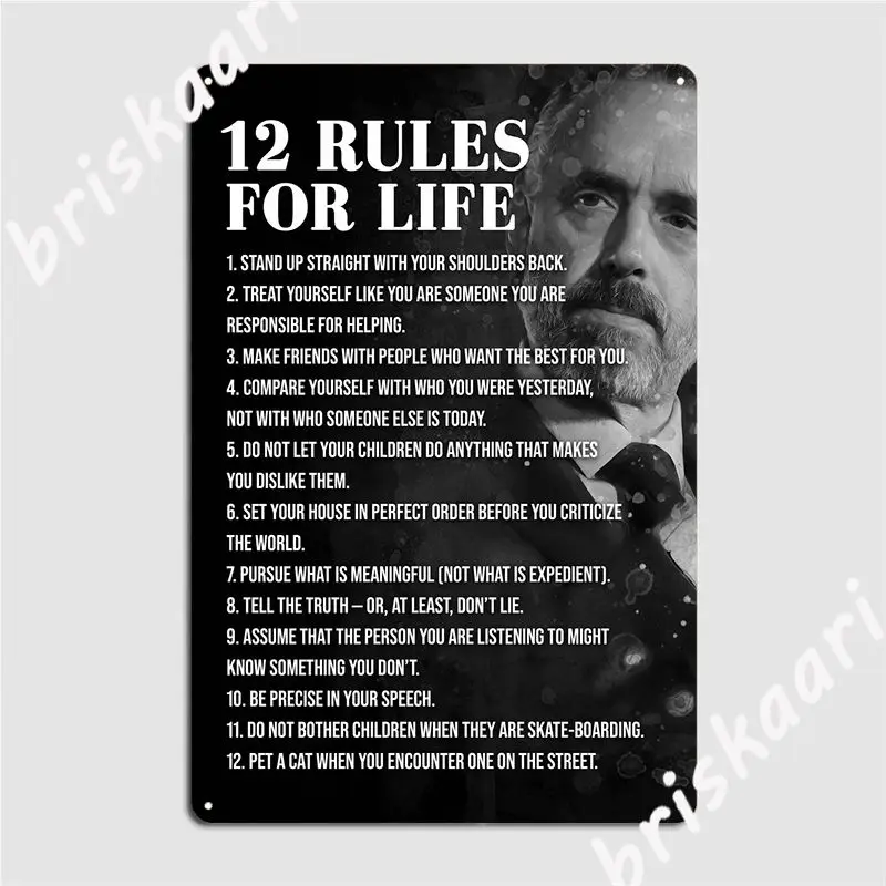 Jordan-Peterson-12-Rules-Metal-Sign-Wall-Mural-Home-Classic-Wall-Decor ...
