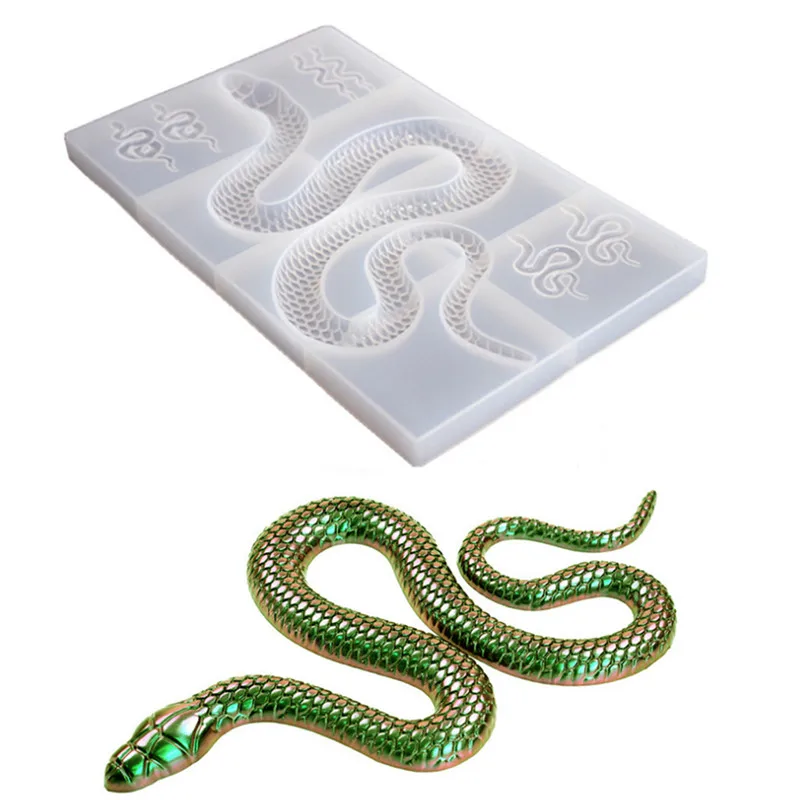 Diy Crystal Epoxy Resin Large Snake Silicone Mold Chocolate Fondant ...