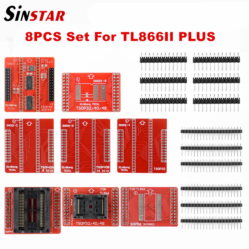 8pcs/lot Original Adapters TSOP32 TSOP40 TSOP48 SOP44 SOP56 Adapter kit ...