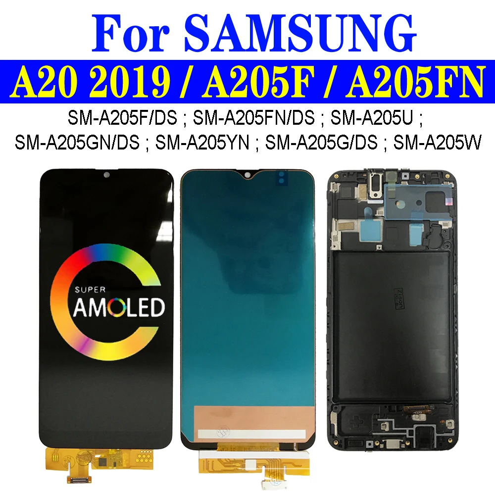 Super AMOLED สำหรับ Samsung Galaxy A20 2019 LCD SM A205F/DS A205FN จอ ...
