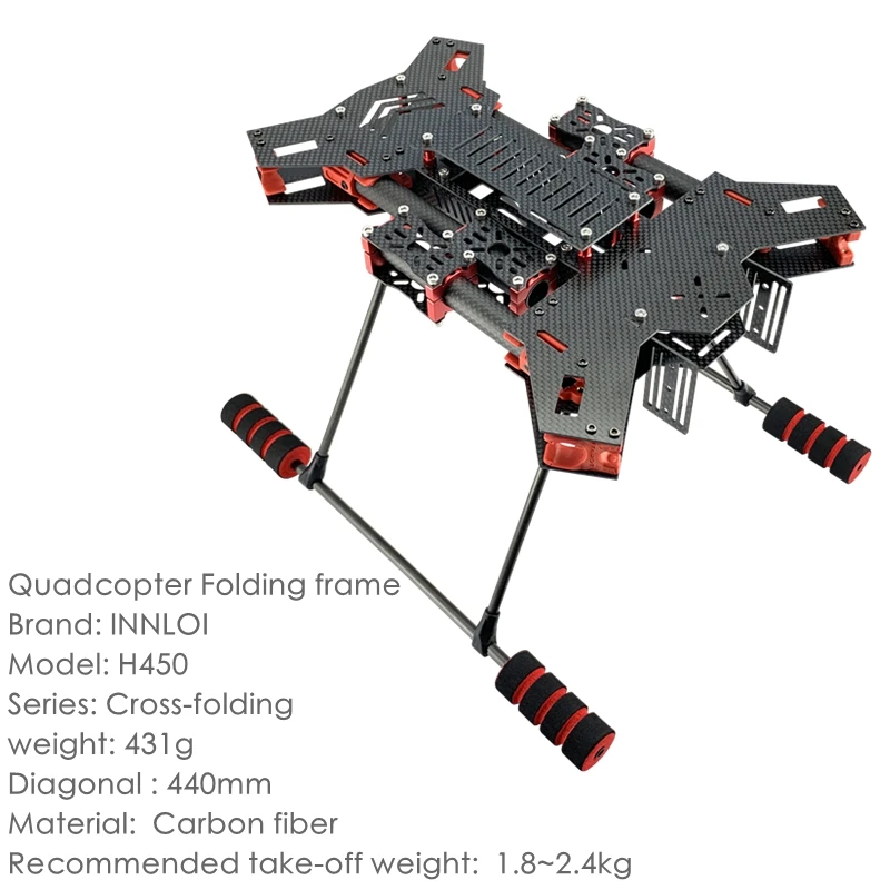 INNLOI H4 450 H450 Drone Cross Folding Frame Carbon Fiber FPV Racing ...