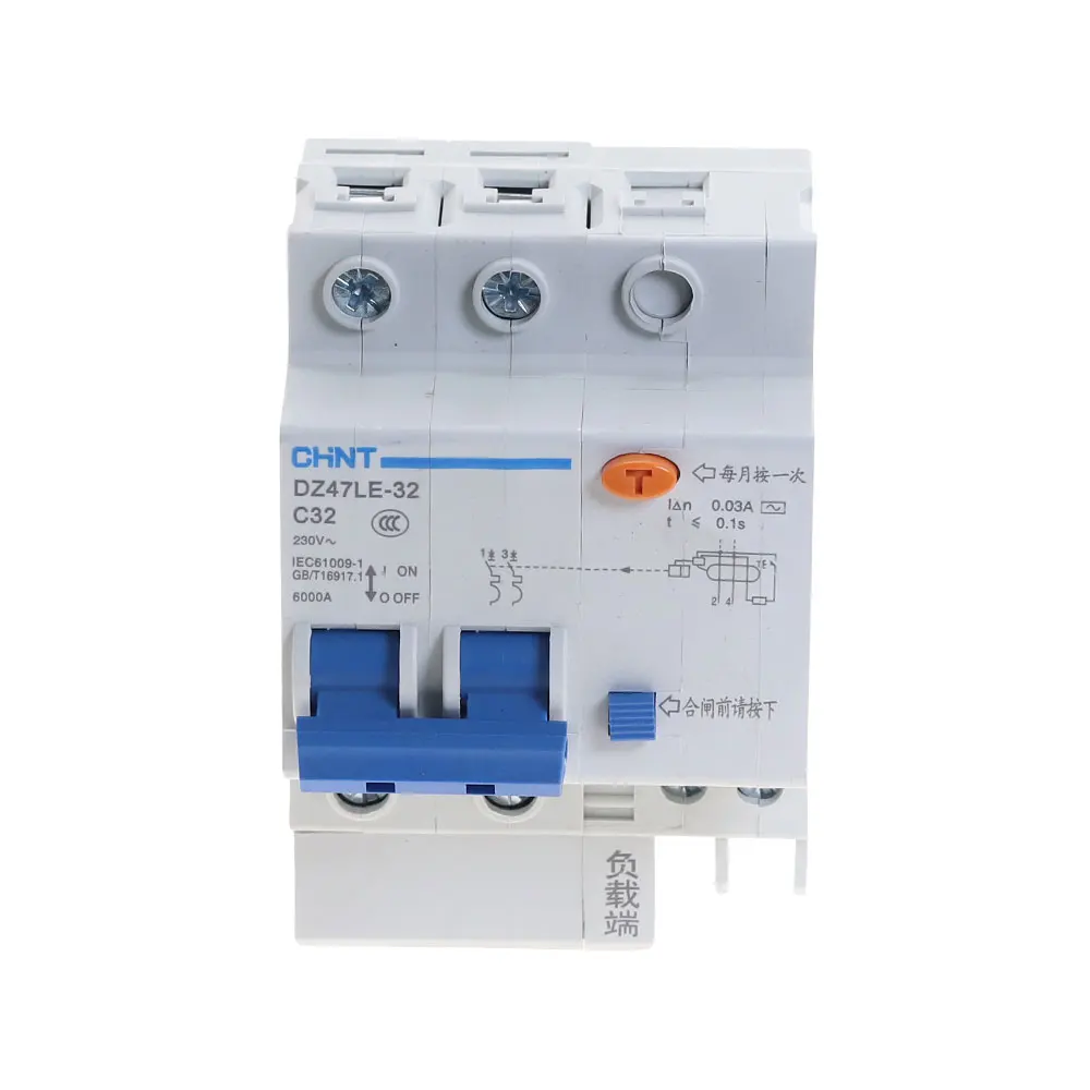 CHNT DZ47LE 2P 10A 16A 20A 25A 32A 40A 50A 60A Residual Current Circuit Breaker RCBO|residual ...