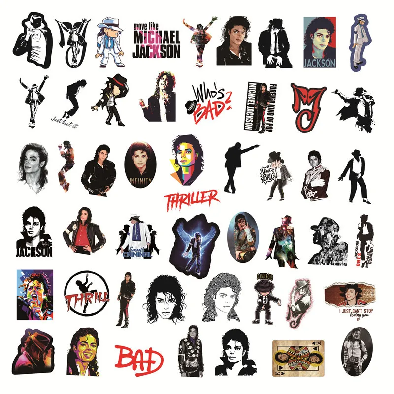 Laminated Sticker Michael Jackson Bad Era Sticker Michael Jackson ...
